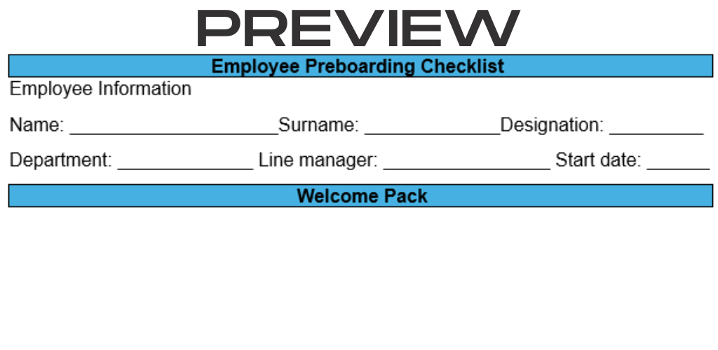 Employee Preboarding Checklist - Mel Safety Solutions