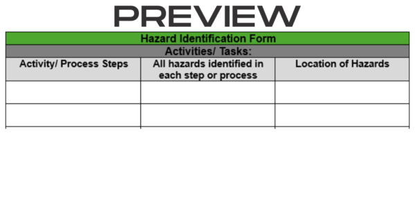 Hazard Identification Form - Mel Safety Solutions